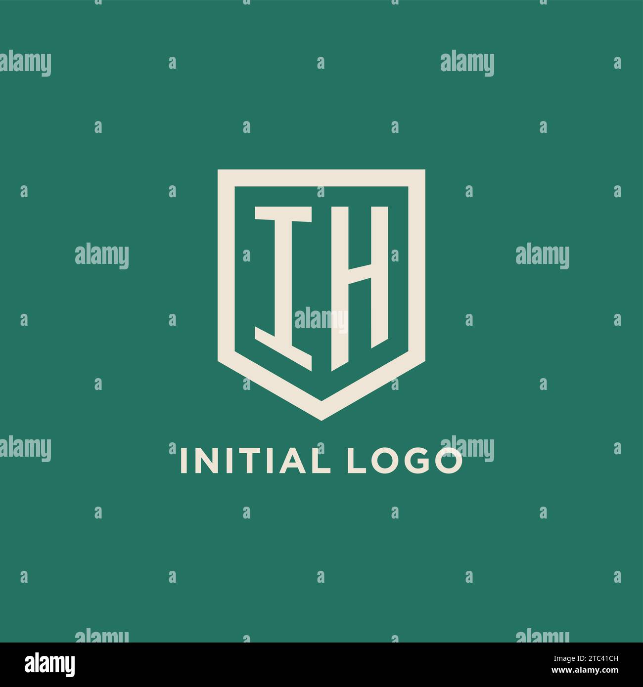 IH initial logo monogram shield geometric shape design vector graphic ...