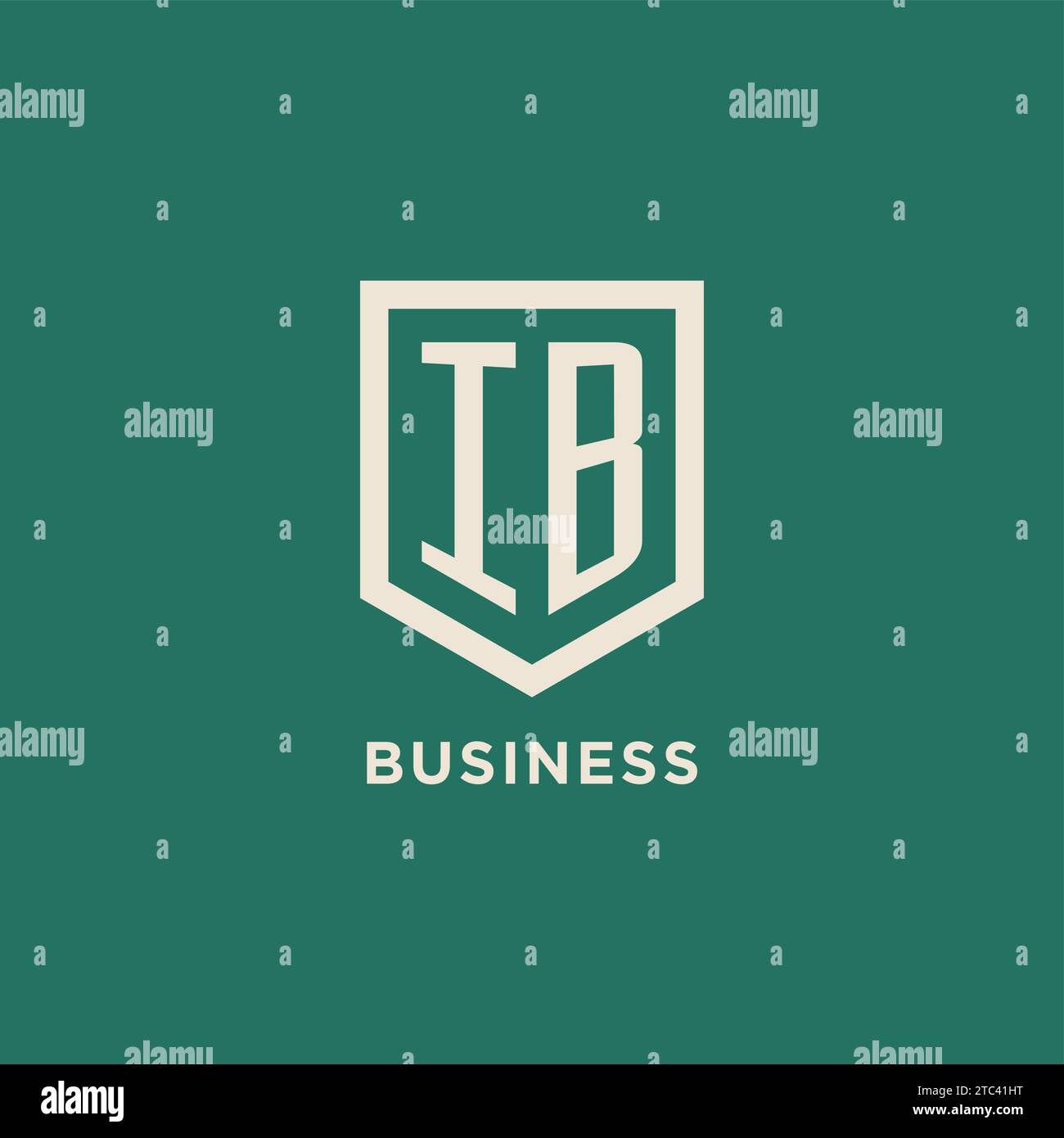 IB initial logo monogram shield geometric shape design vector graphic ...