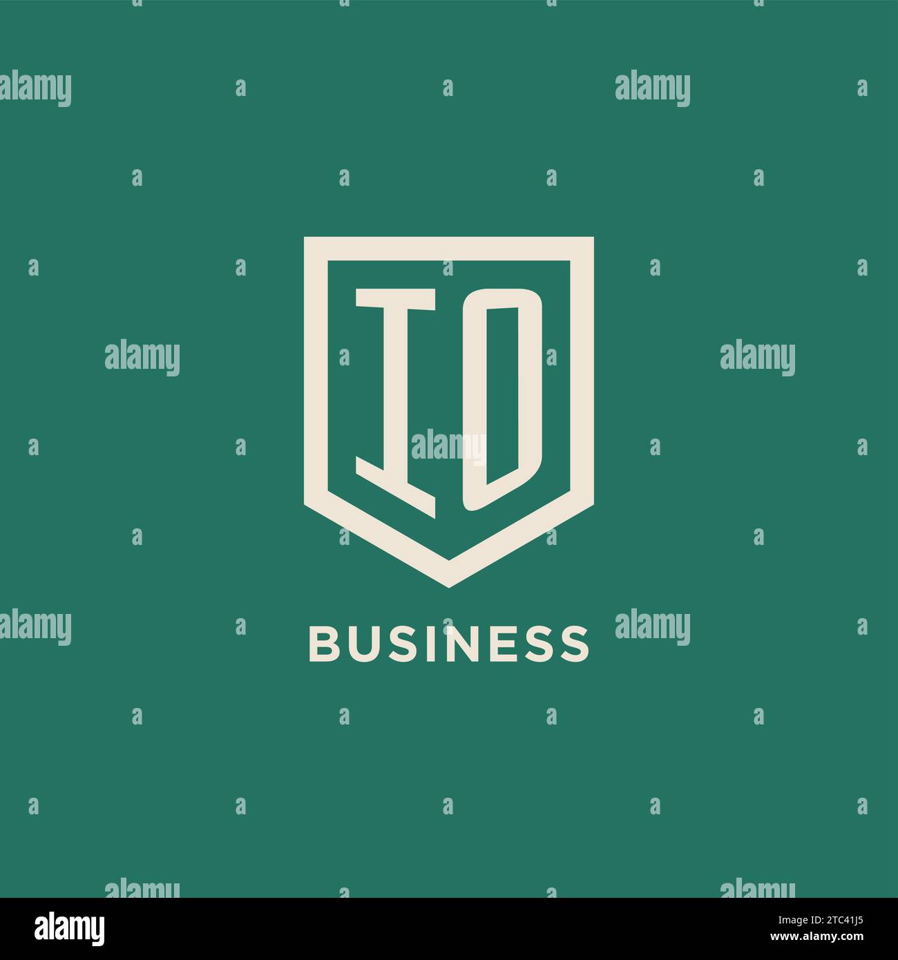 IO initial logo monogram shield geometric shape design vector graphic ...