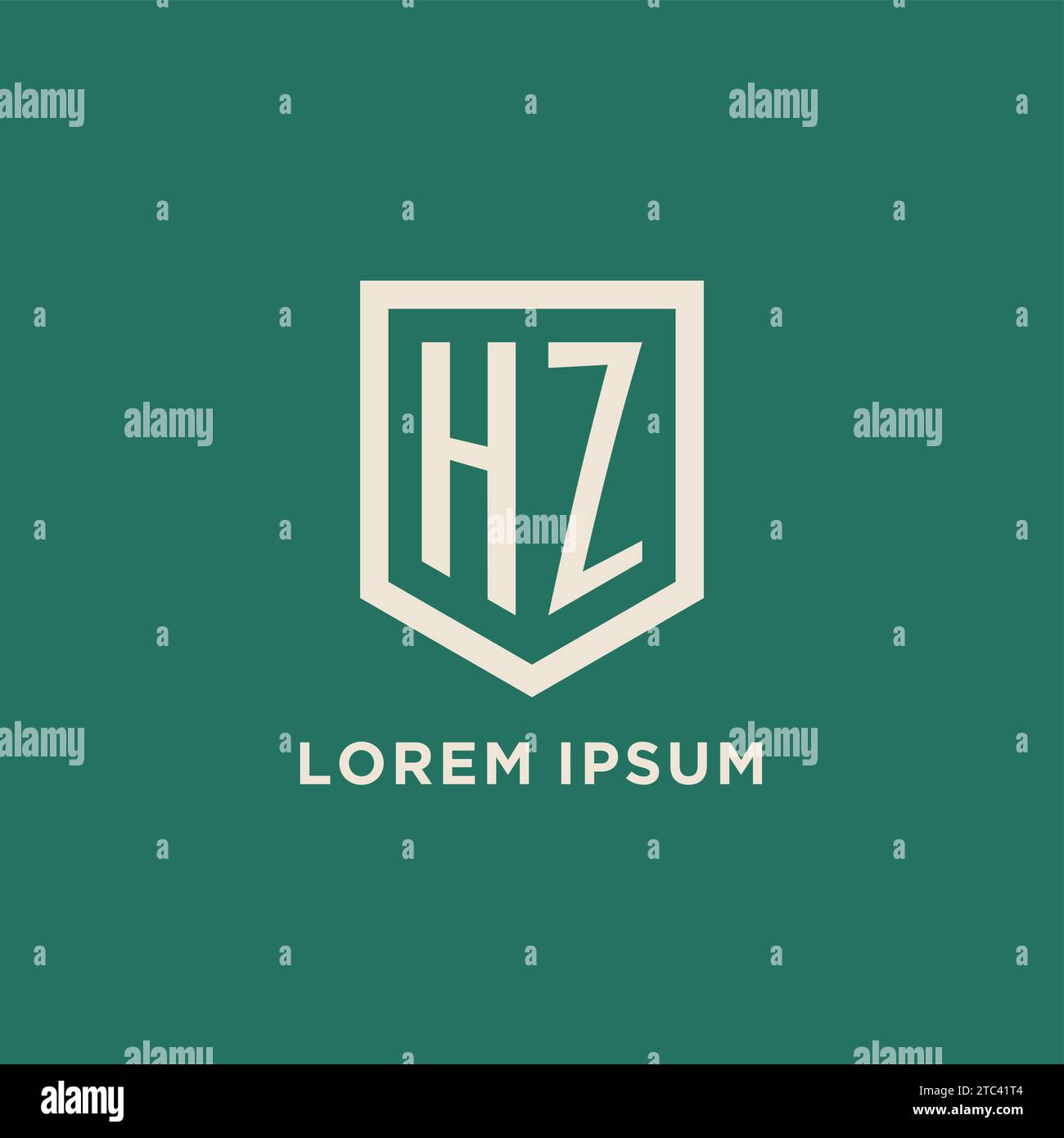 HZ initial logo monogram shield geometric shape design vector graphic Stock Vector Image & Art ...