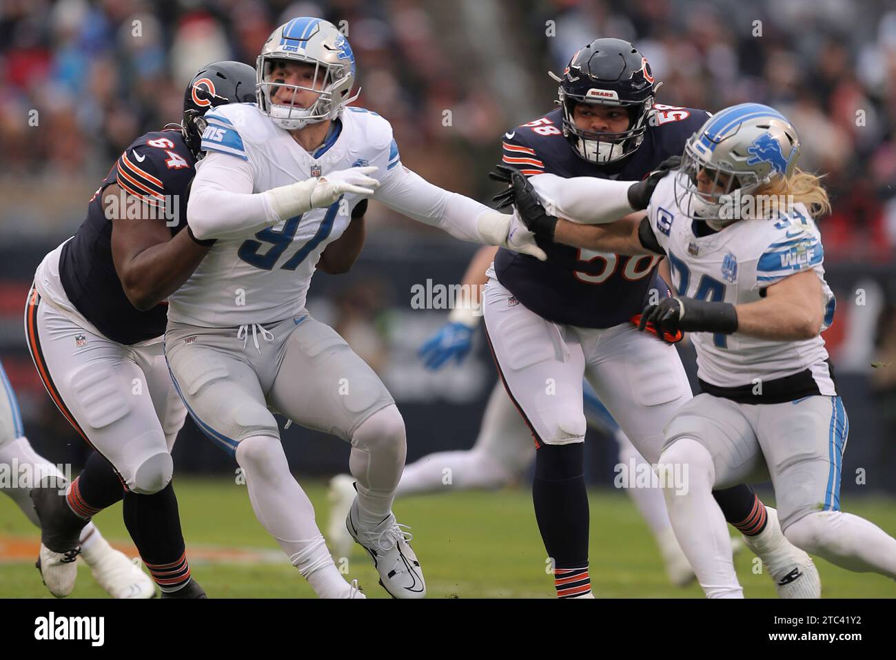 Detroit Lions defensive end Aidan Hutchinson (97) and Detroit Lions ...