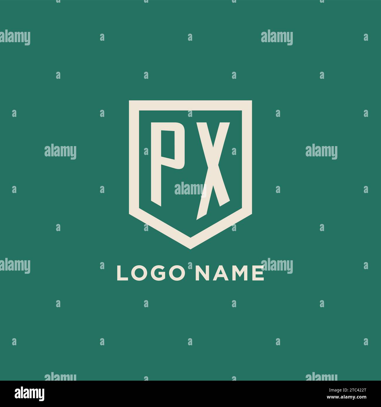 PX initial logo monogram shield geometric shape design vector graphic ...