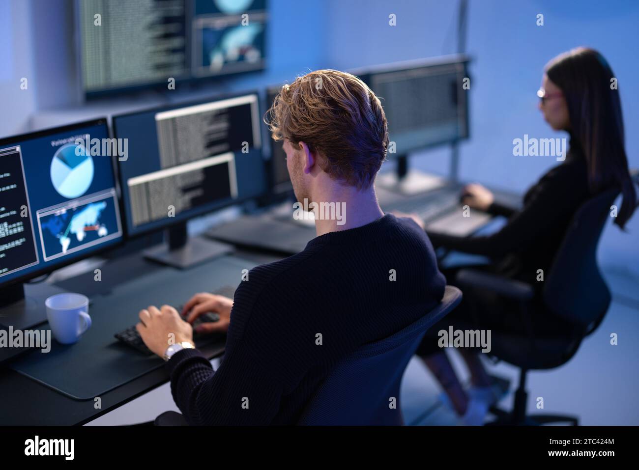 Professional Cyber Security Team Working To Prevent Security Threats Find Vulnerability And