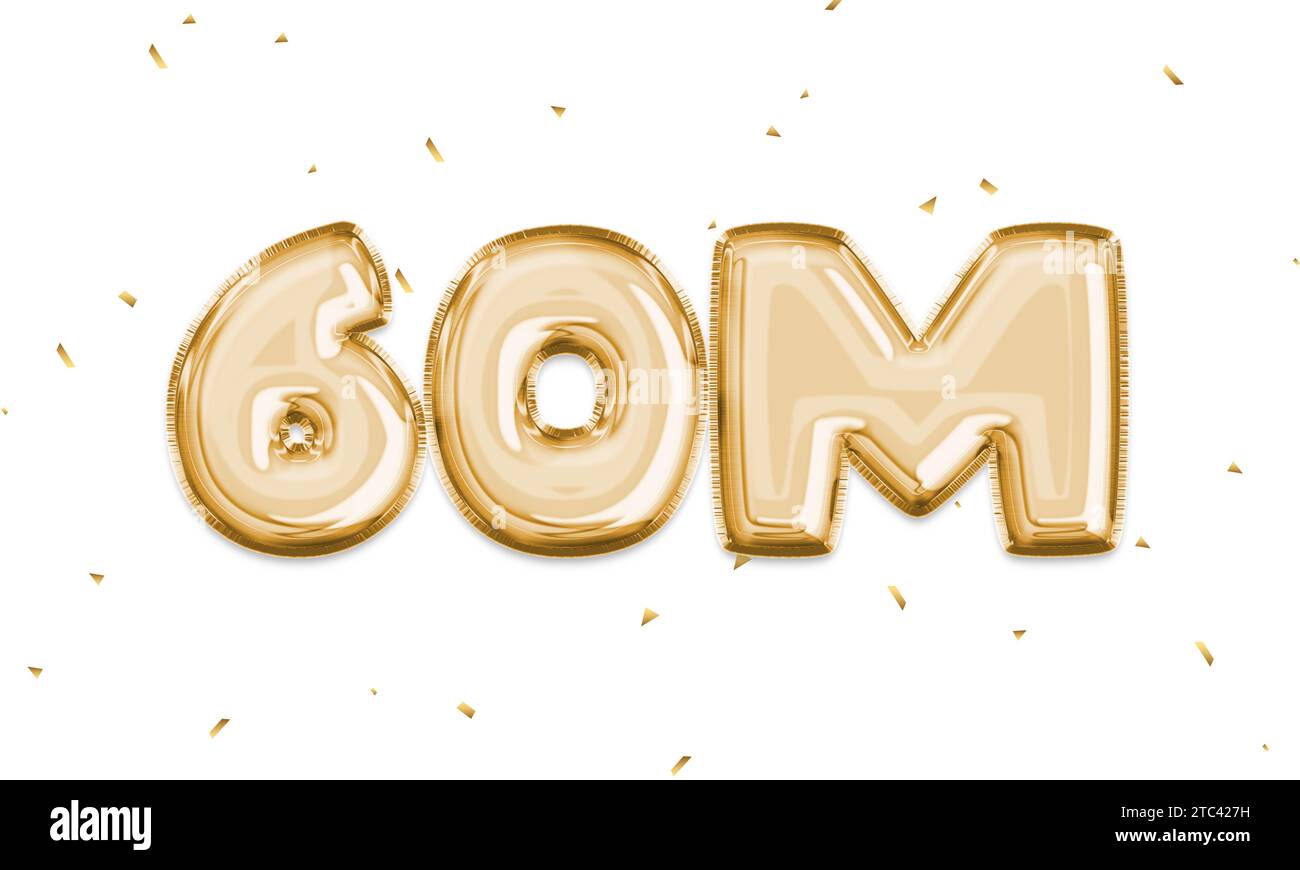 60 Million followers celebration. Social media poster. Followers, thank ...