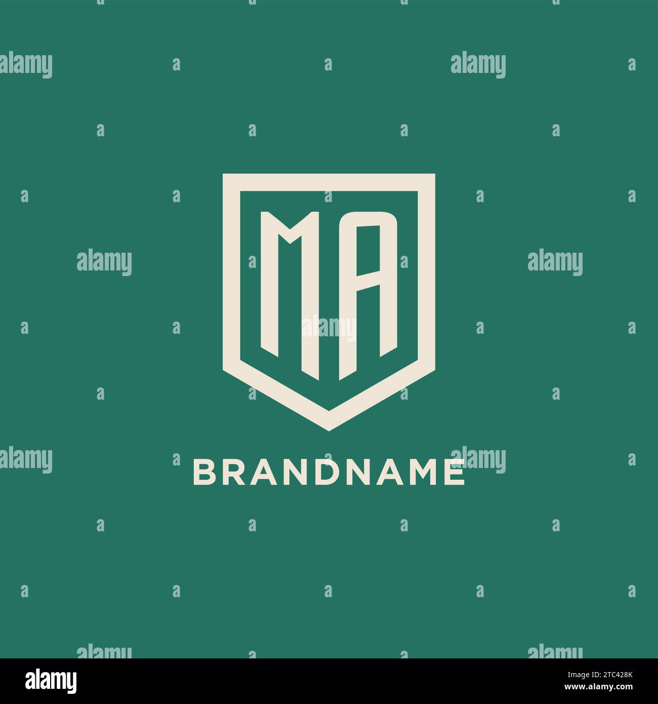 MA initial logo monogram shield geometric shape design vector graphic ...
