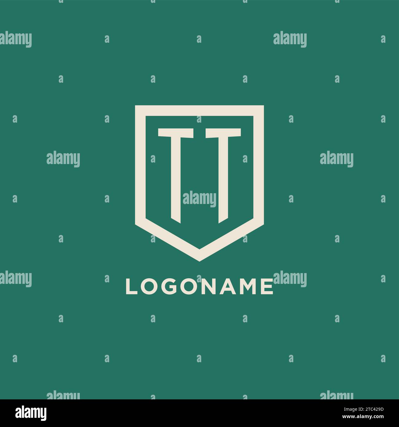 TT initial logo monogram shield geometric shape design vector graphic ...