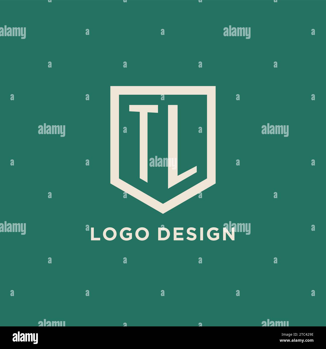 TL initial logo monogram shield geometric shape design vector graphic ...