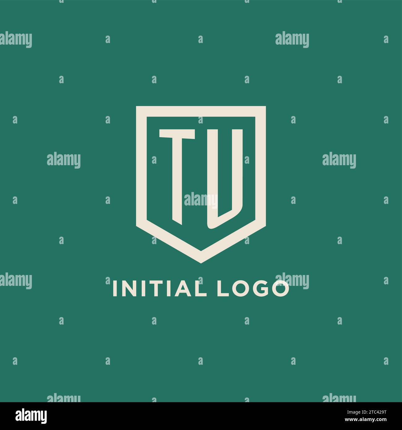 TU initial logo monogram shield geometric shape design vector graphic ...