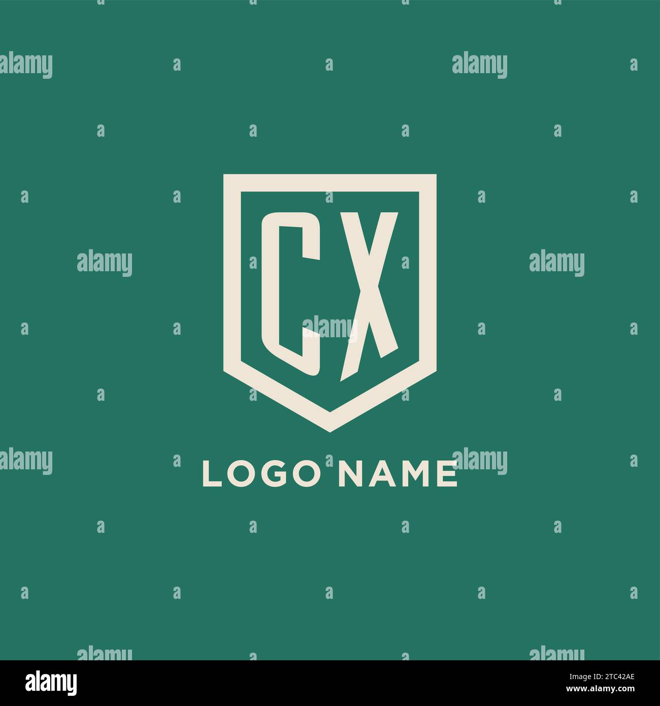 CX initial logo monogram shield geometric shape design vector graphic ...
