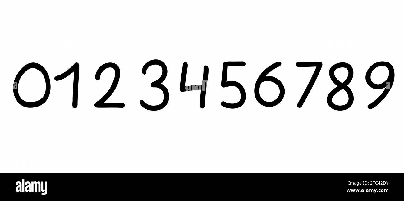 Modern black digits numbers font from 0 to 9 font collection. Vector ...