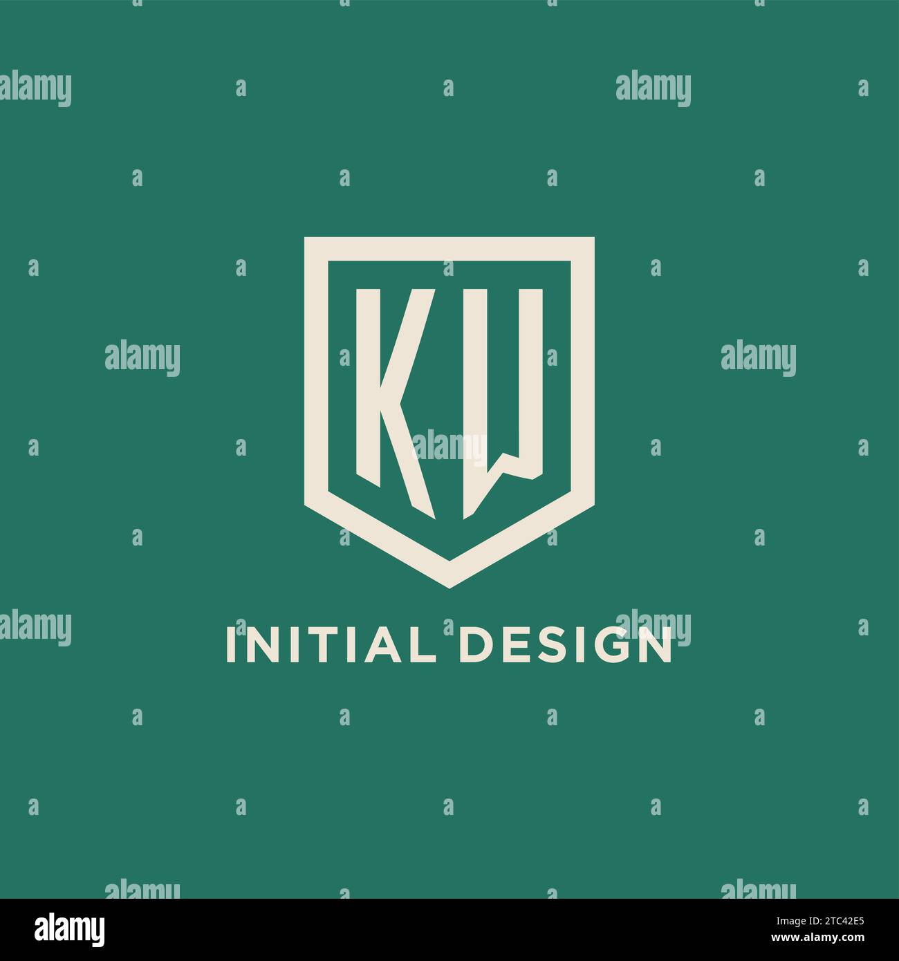 KW initial logo monogram shield geometric shape design vector graphic ...