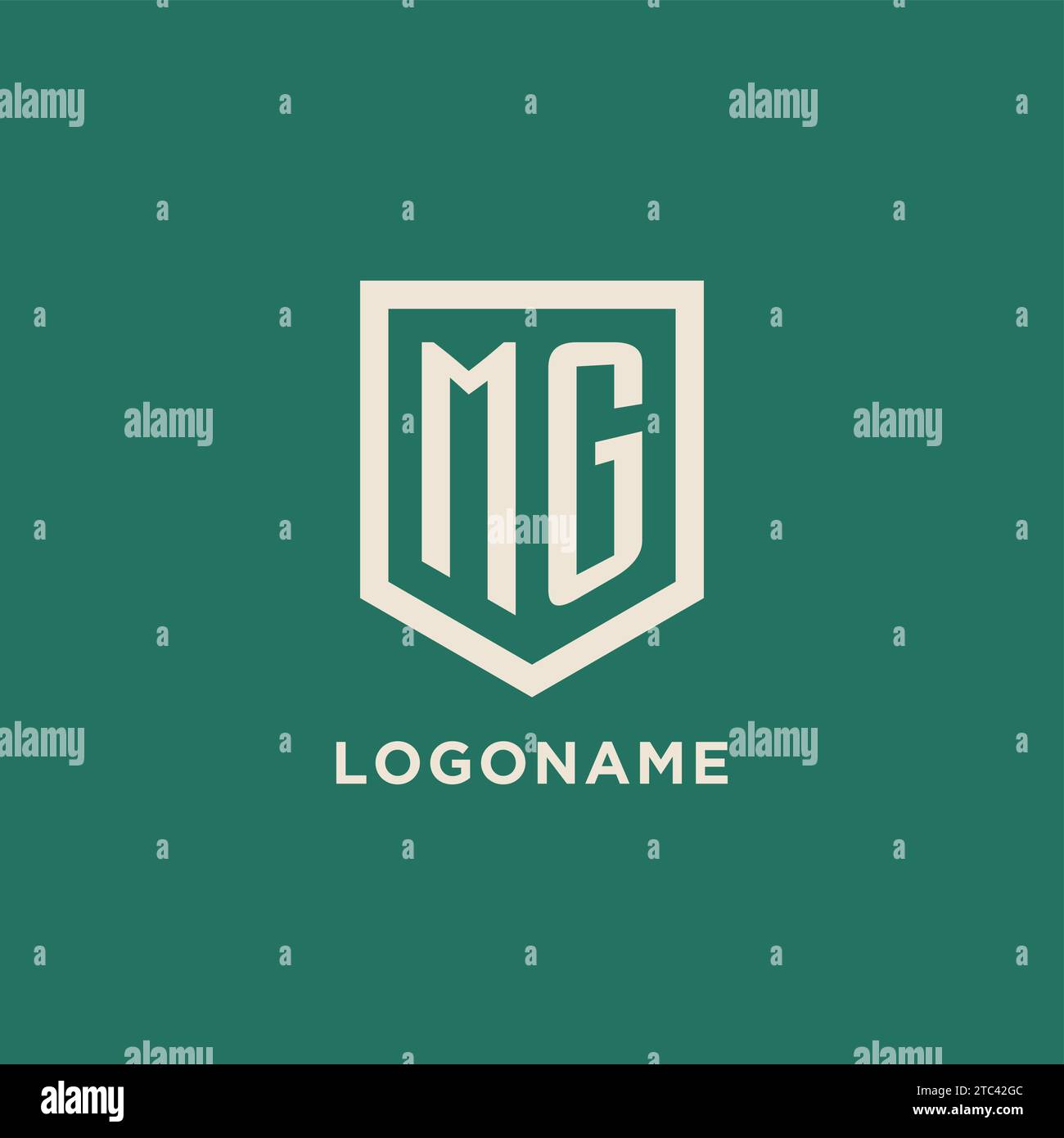 MG initial logo monogram shield geometric shape design vector graphic ...