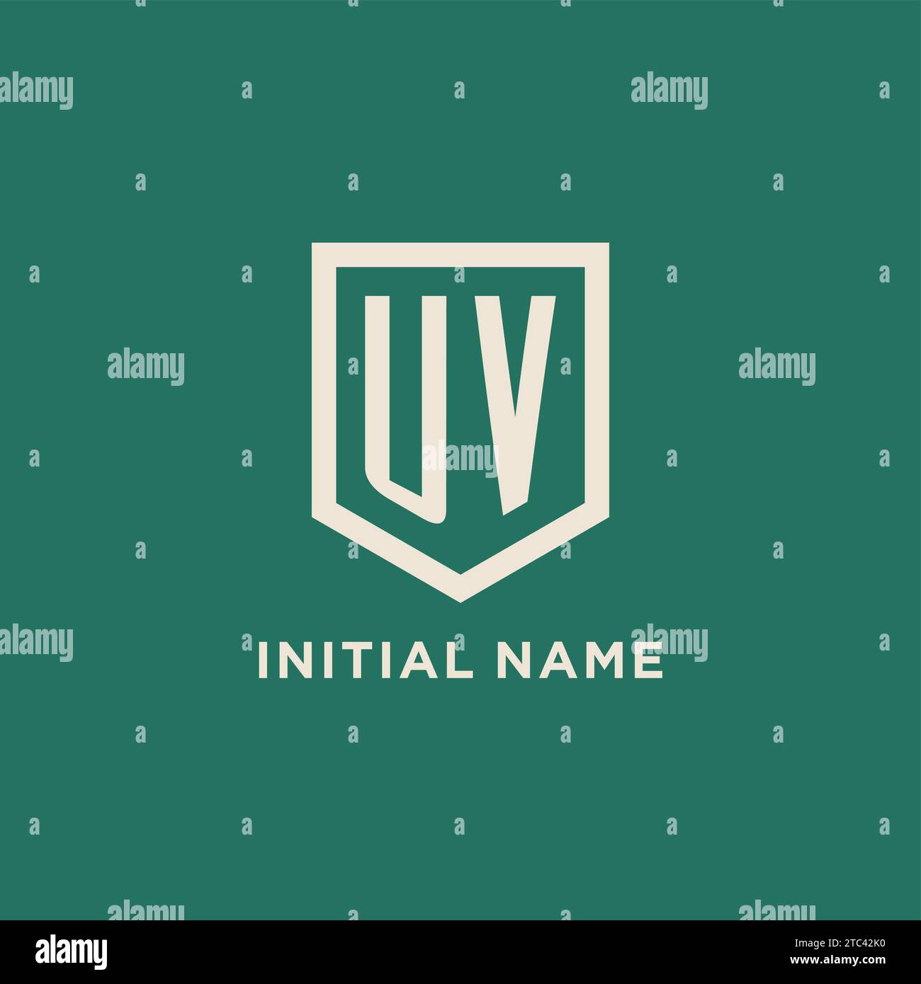 UV initial logo monogram shield geometric shape design vector graphic ...