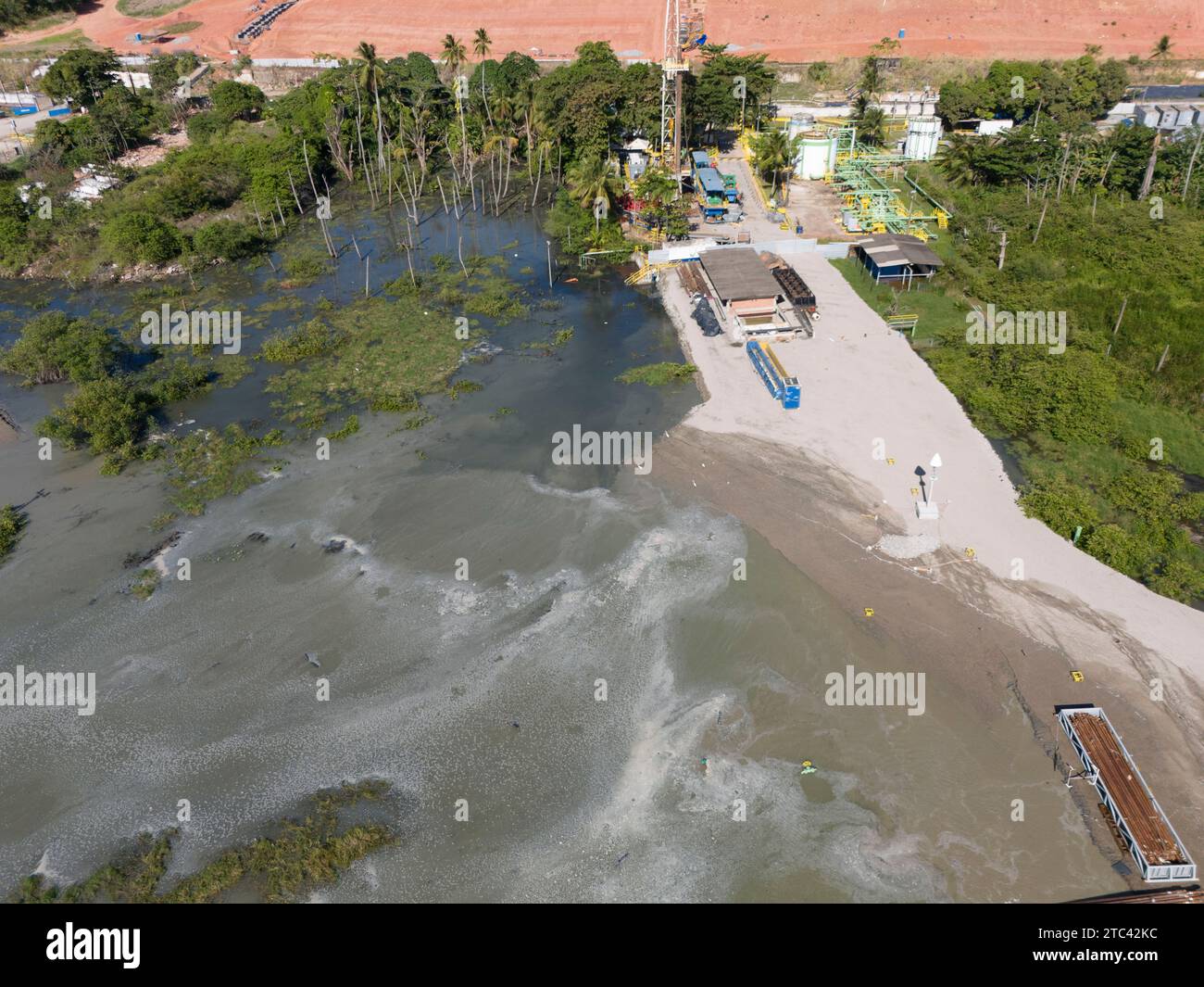 A view of sunken ground at the Mutange neighborhood in Maceio, Alagoas ...