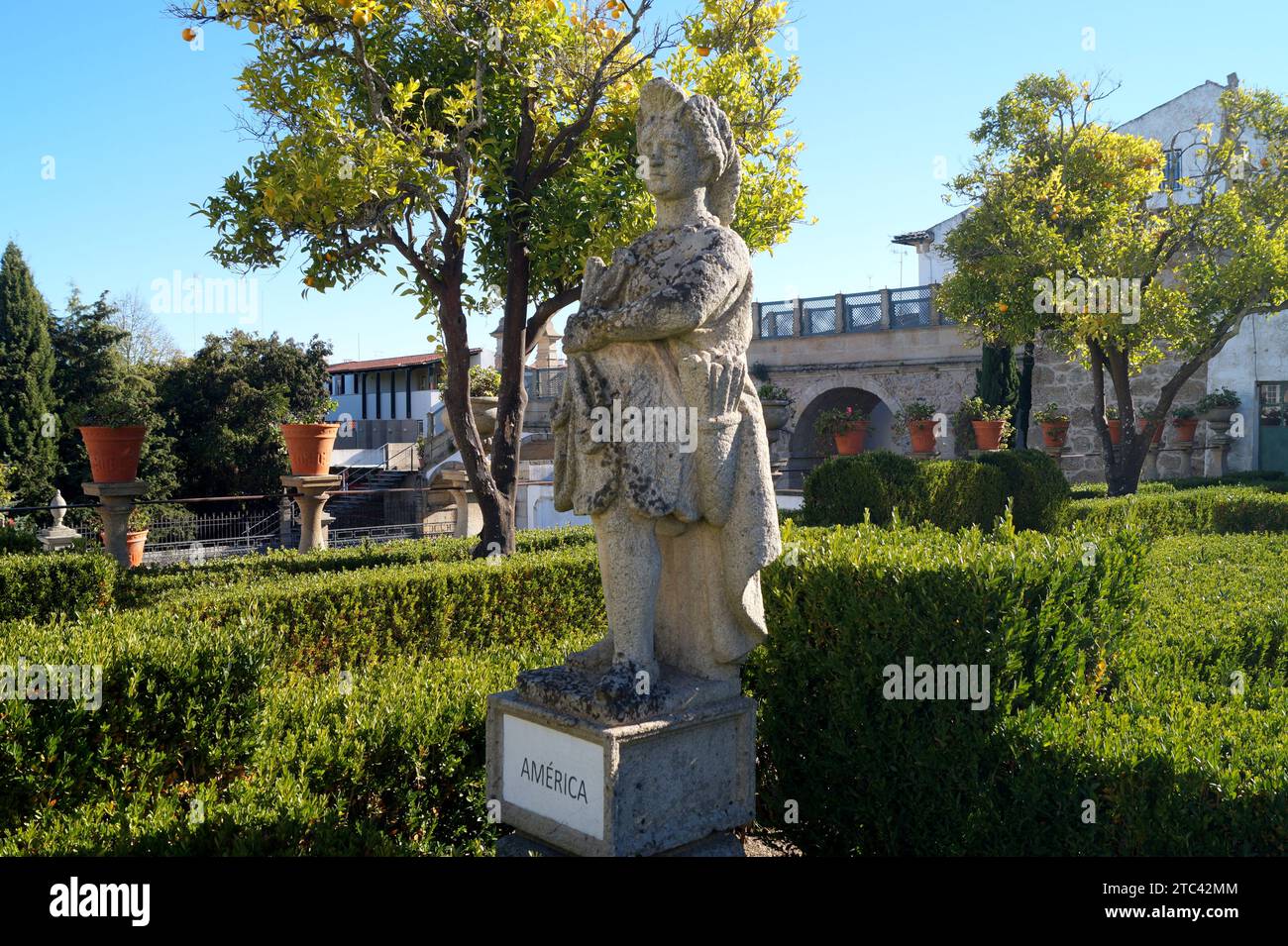 America, allegoric sculptures in the Garden of Episcopal Palace, Jardim ...