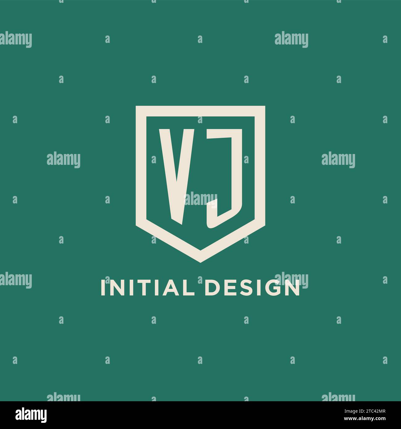 VJ initial logo monogram shield geometric shape design vector graphic ...