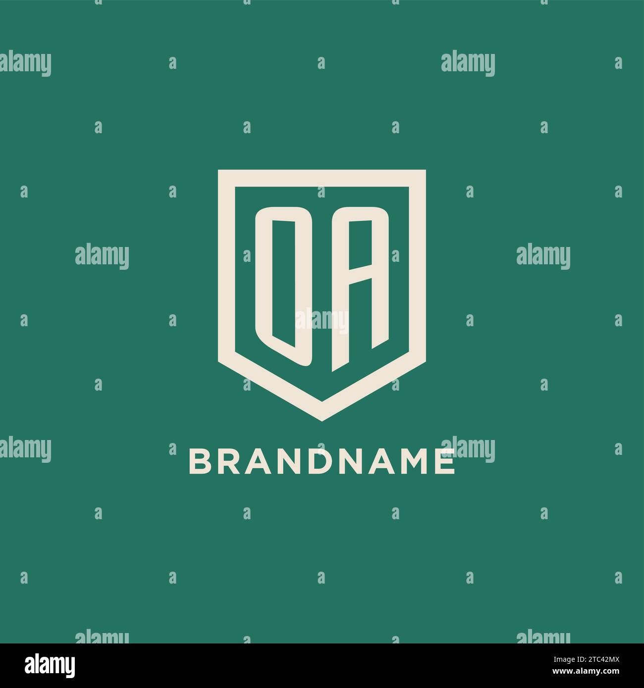 OA initial logo monogram shield geometric shape design vector graphic ...