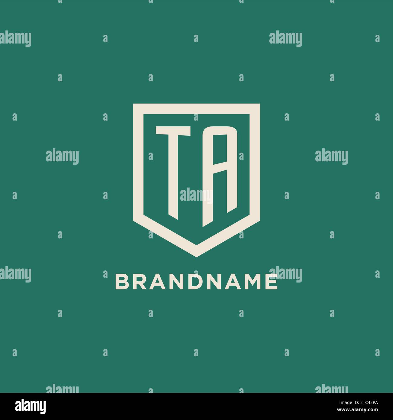 TA initial logo monogram shield geometric shape design vector graphic ...