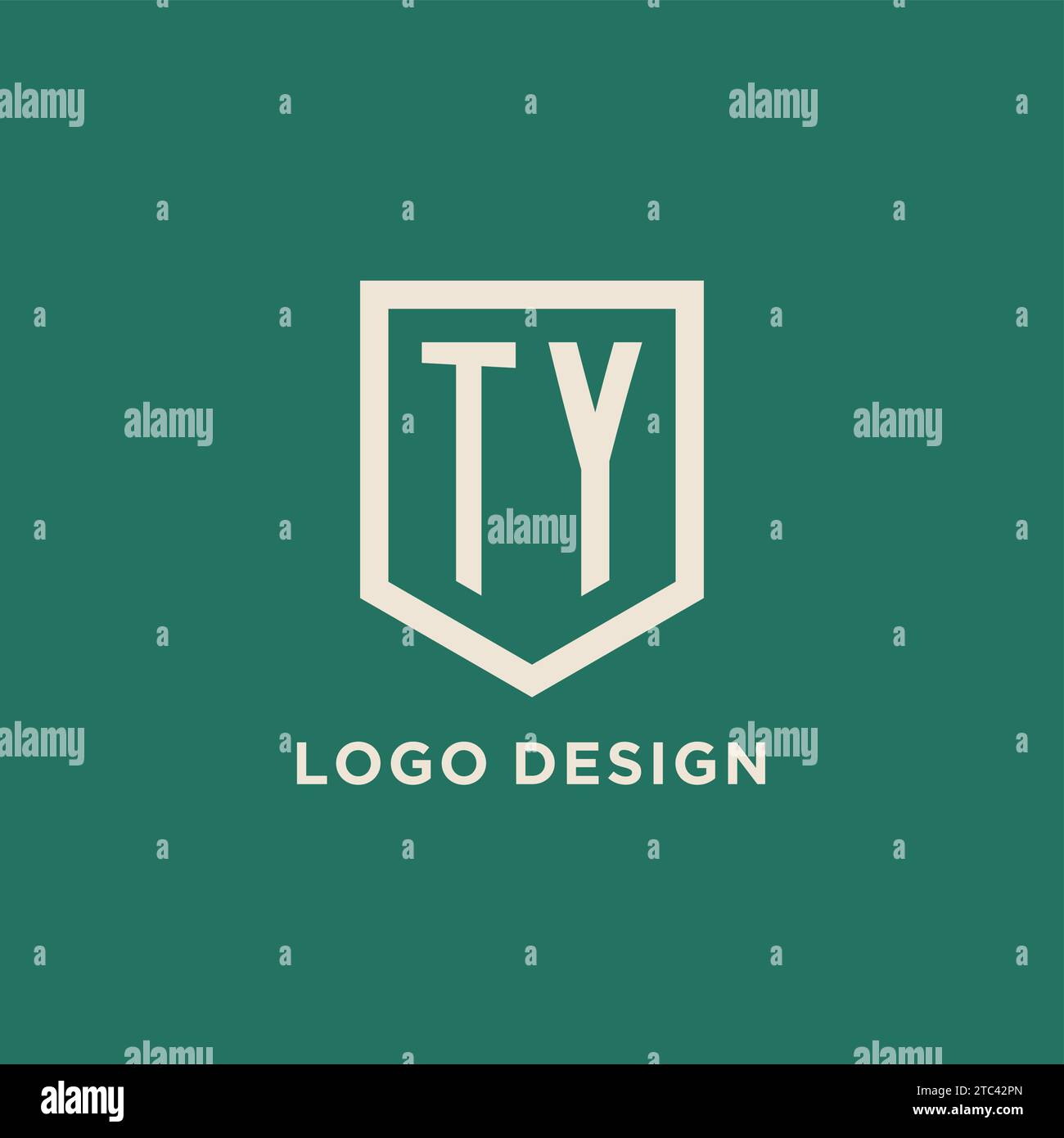 TY initial logo monogram shield geometric shape design vector graphic Stock Vector Image & Art ...