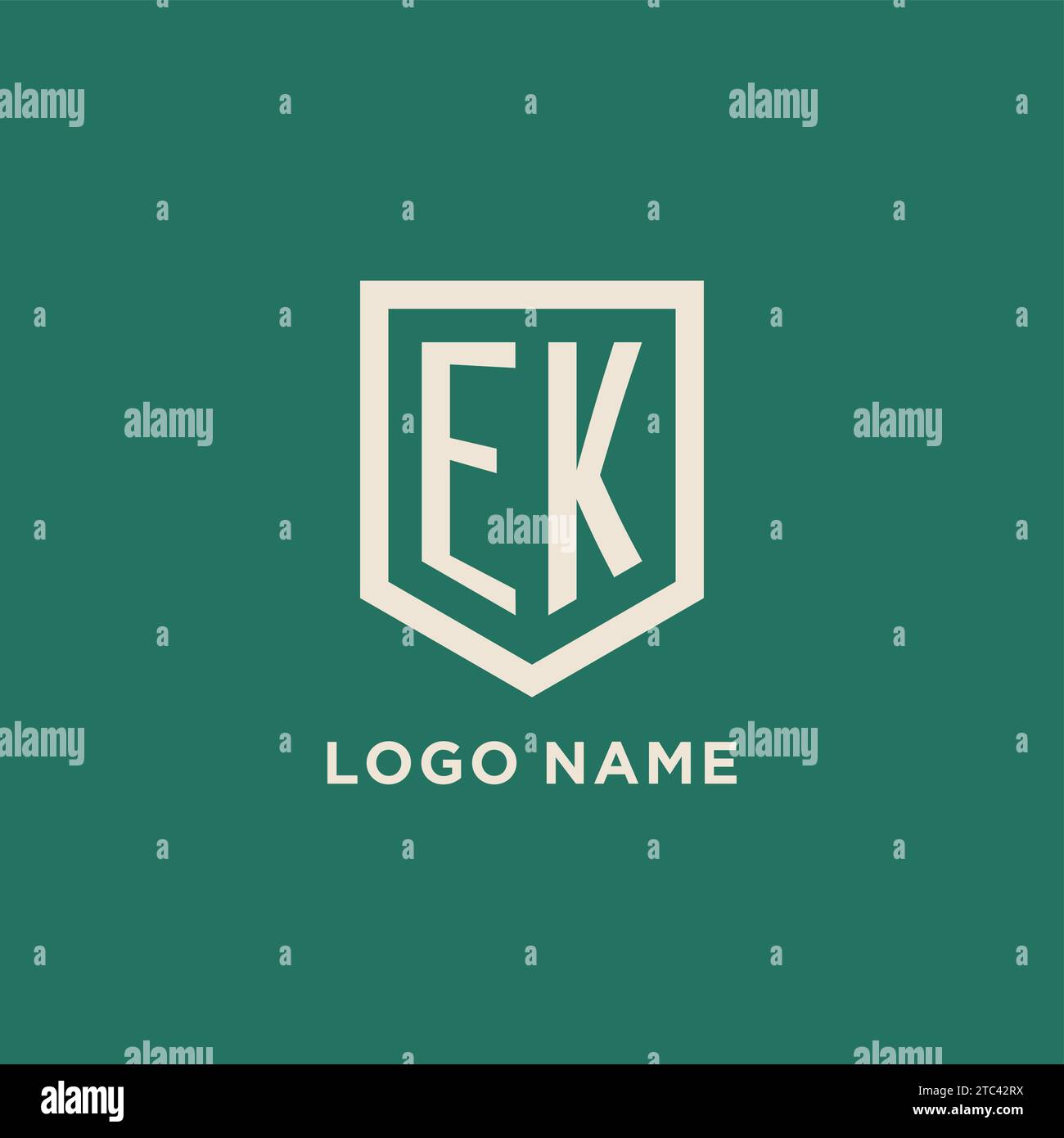 EK initial logo monogram shield geometric shape design vector graphic Stock Vector Image & Art ...