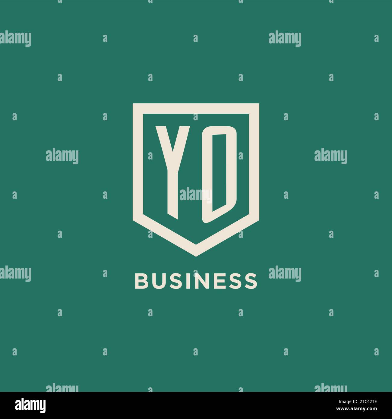YO initial logo monogram shield geometric shape design vector graphic ...