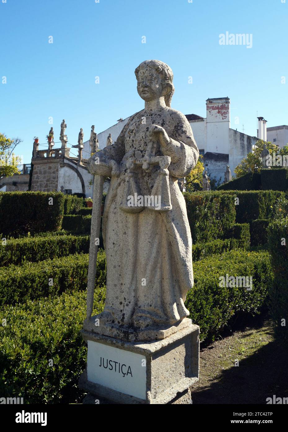 Justice, allegoric sculptures in the Garden of Episcopal Palace, Jardim ...