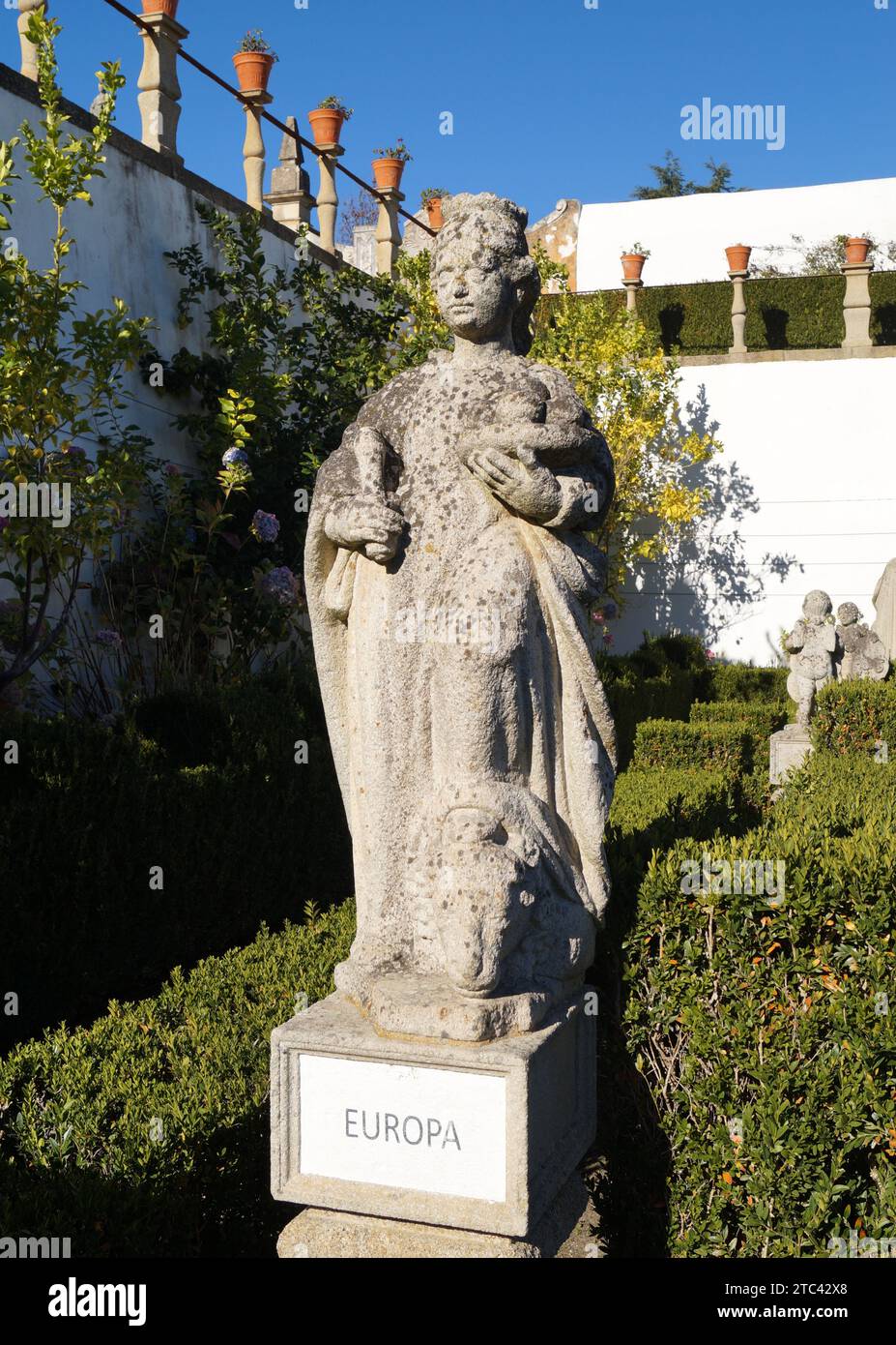 Europe, allegoric sculptures in the Garden of Episcopal Palace, Jardim ...