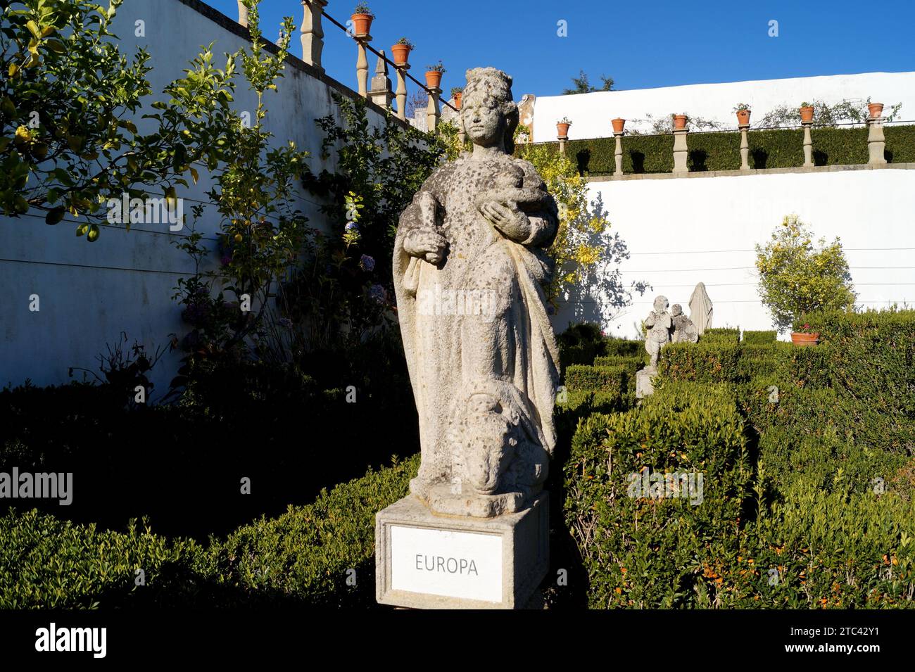 Europe, allegoric sculptures in the Garden of Episcopal Palace, Jardim ...