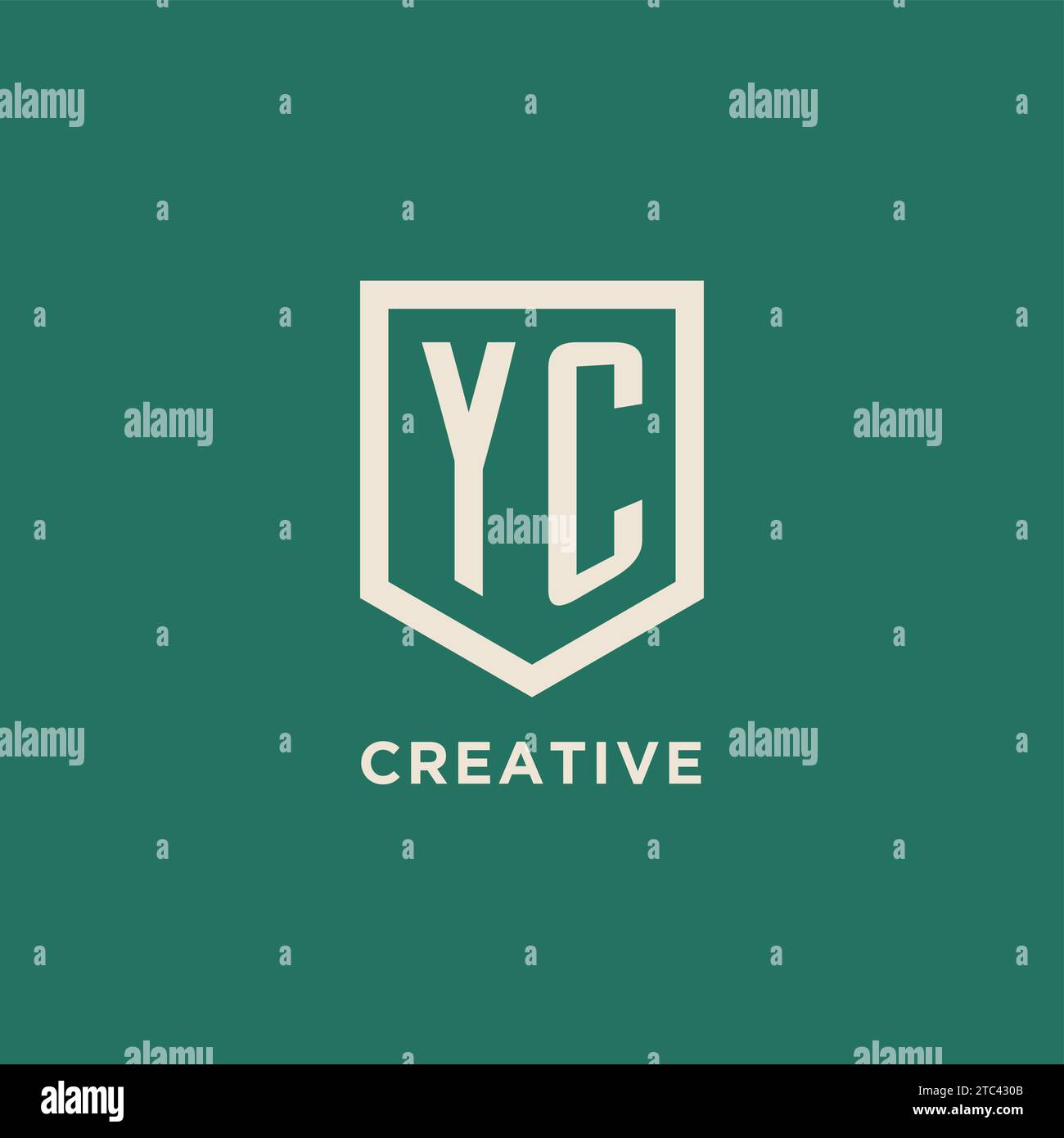 YC initial logo monogram shield geometric shape design vector graphic ...
