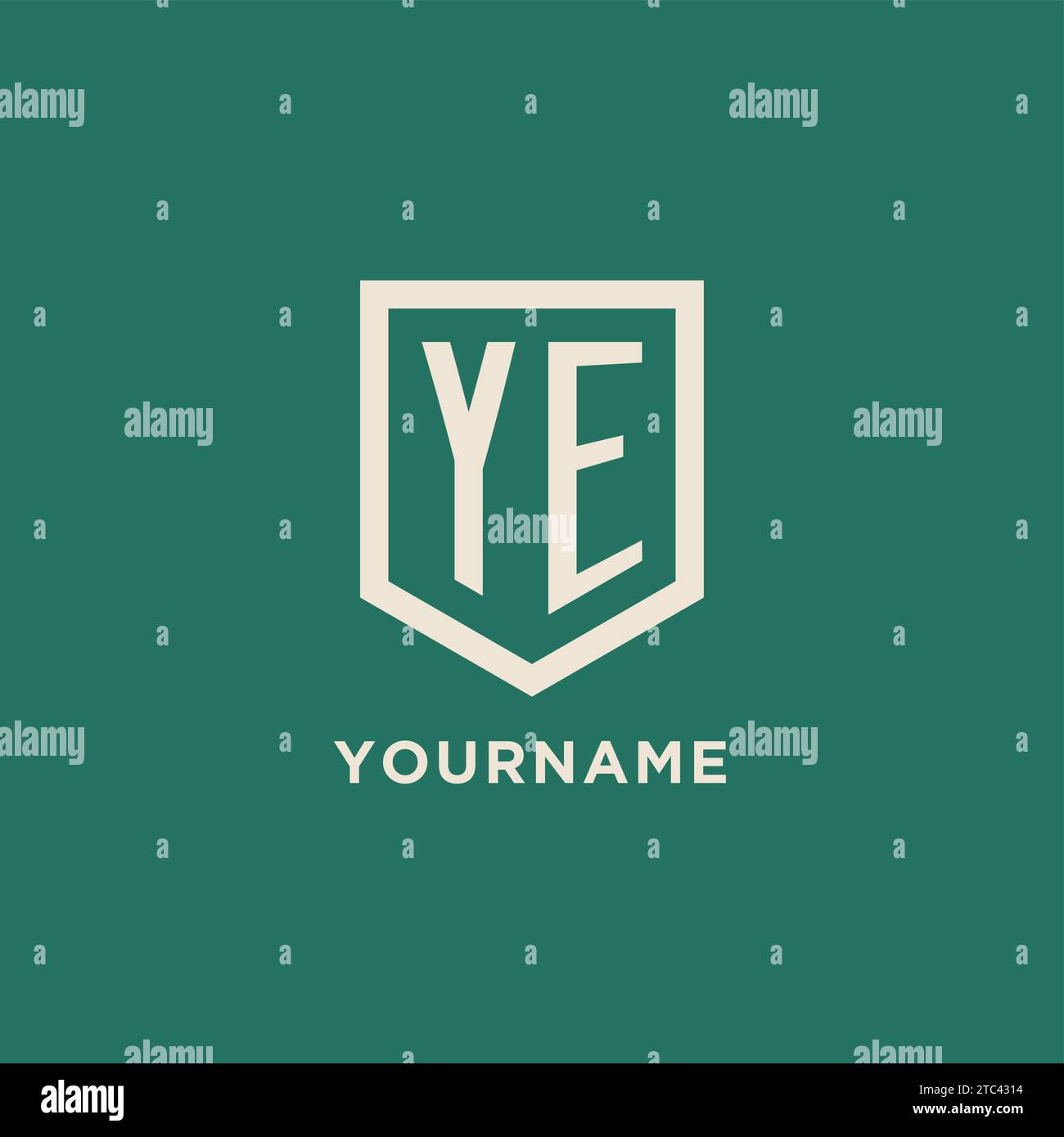 YE initial logo monogram shield geometric shape design vector graphic ...