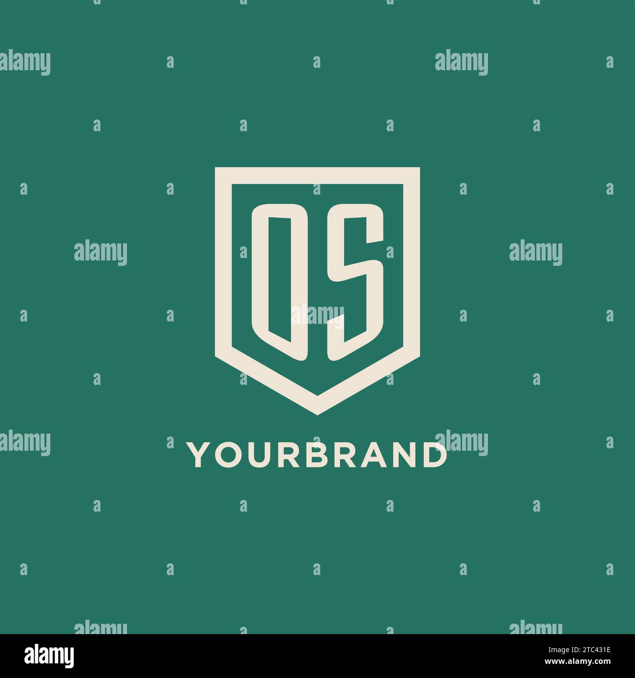 OS initial logo monogram shield geometric shape design vector graphic ...