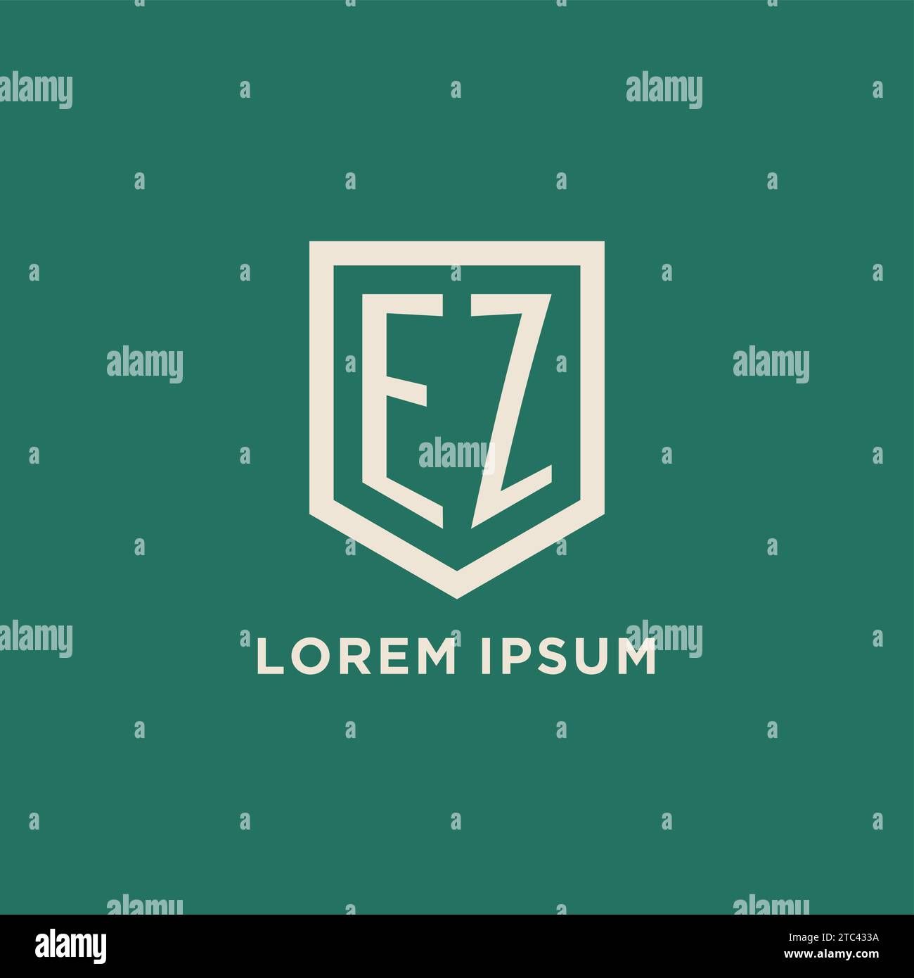 EZ initial logo monogram shield geometric shape design vector graphic ...
