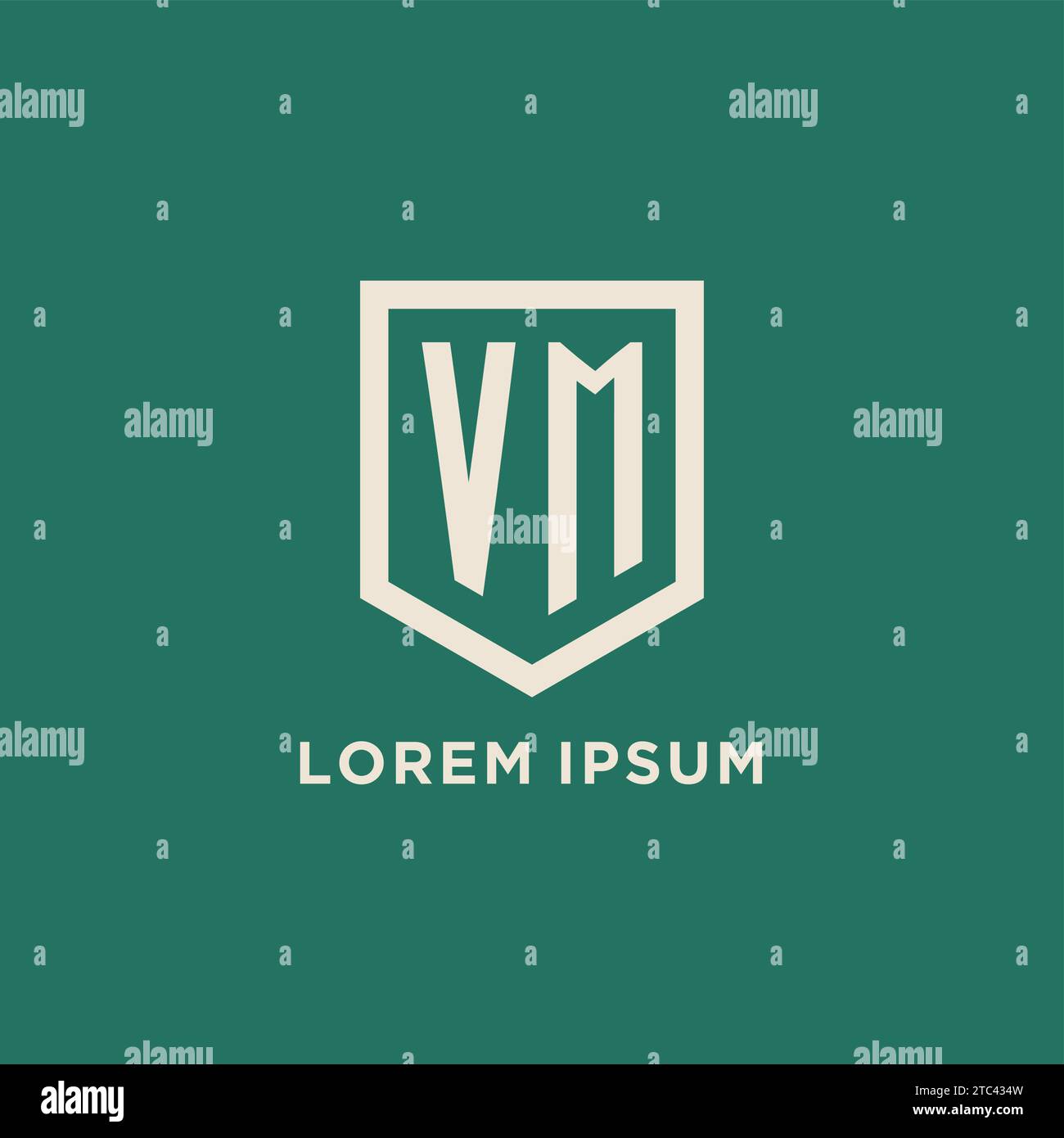 VM initial logo monogram shield geometric shape design vector graphic ...