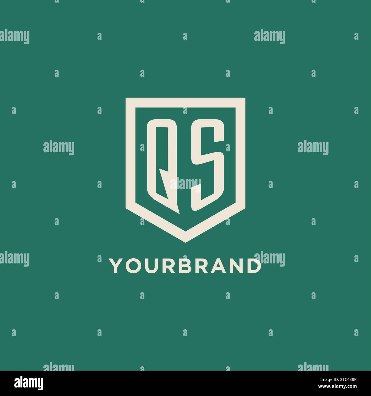 QS initial logo monogram shield geometric shape design vector graphic ...