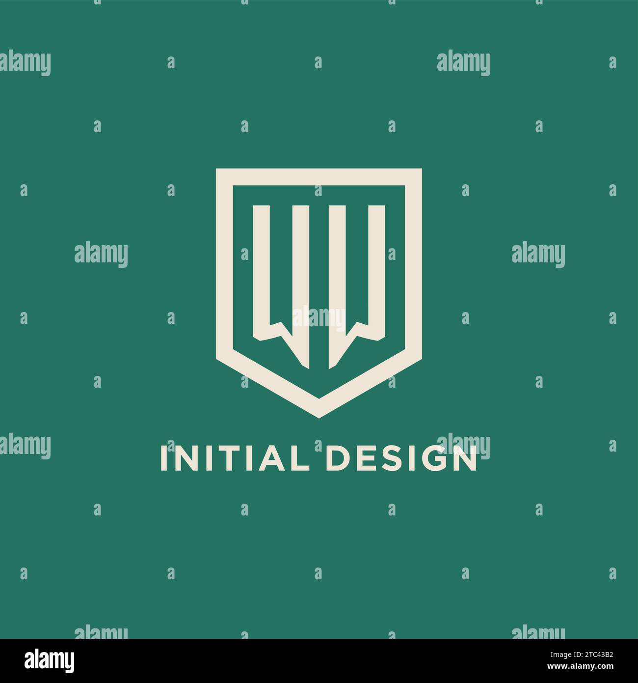 WW initial logo monogram shield geometric shape design vector graphic ...