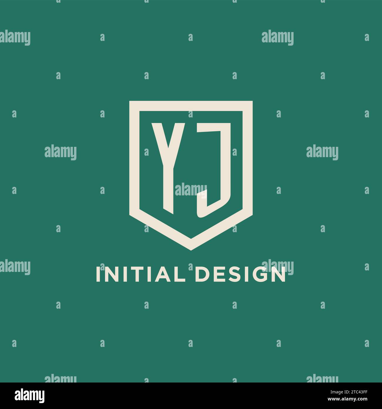 YJ initial logo monogram shield geometric shape design vector graphic Stock Vector Image & Art ...