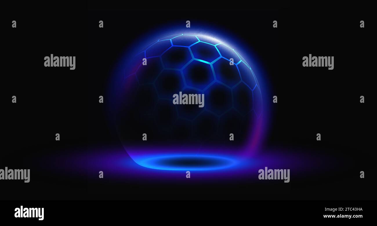 Sphere shield protect in abstract style. Virus protection bubble ...