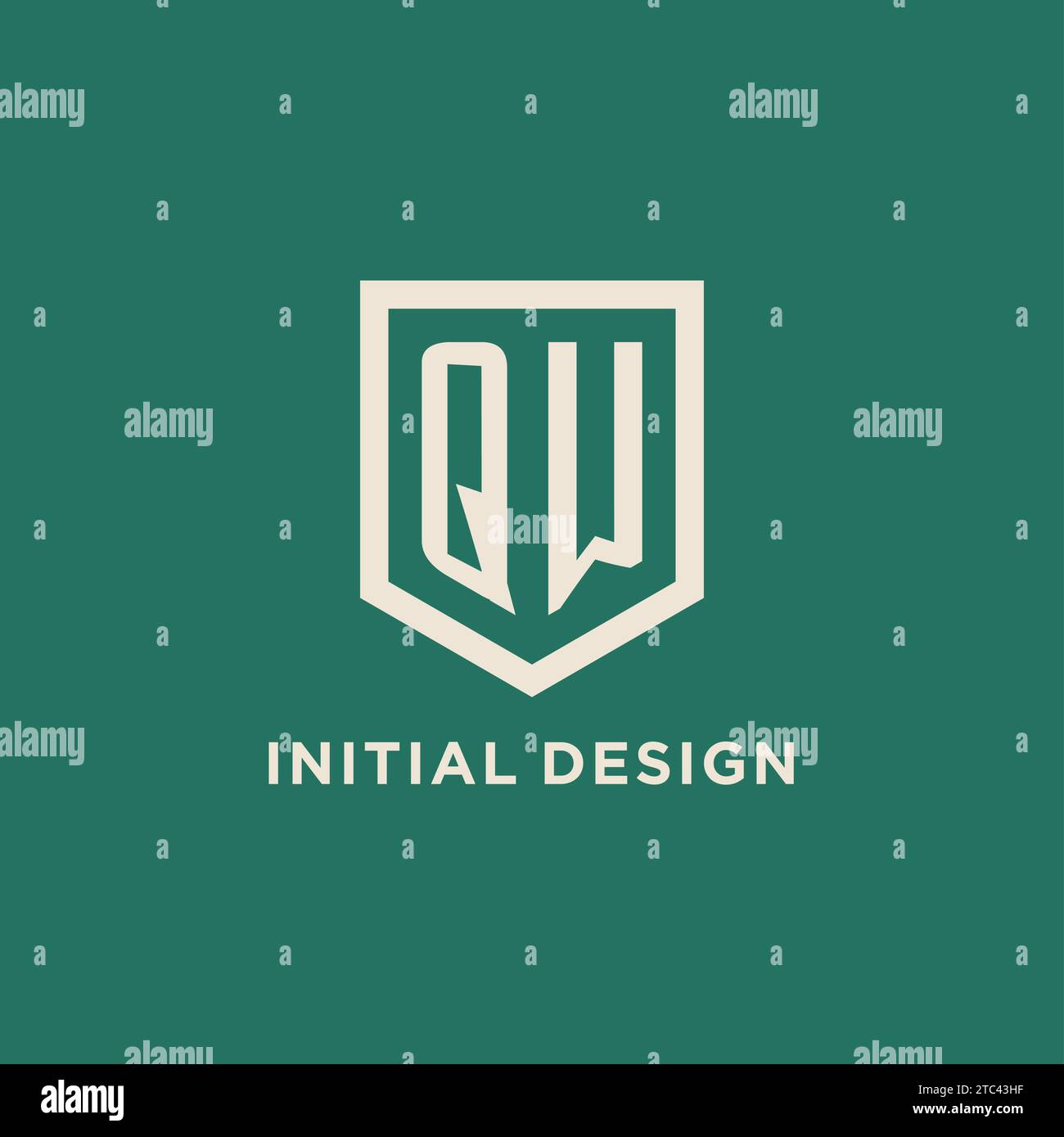 QW initial logo monogram shield geometric shape design vector graphic Stock Vector Image & Art ...