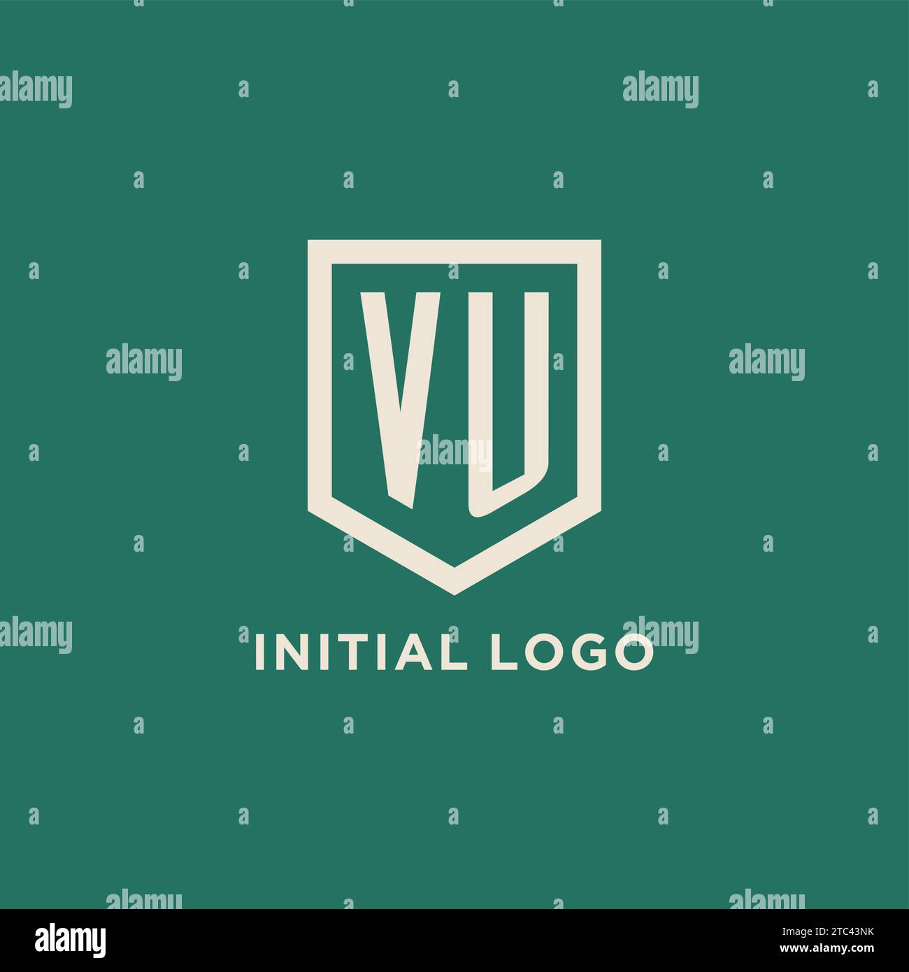VU initial logo monogram shield geometric shape design vector graphic ...