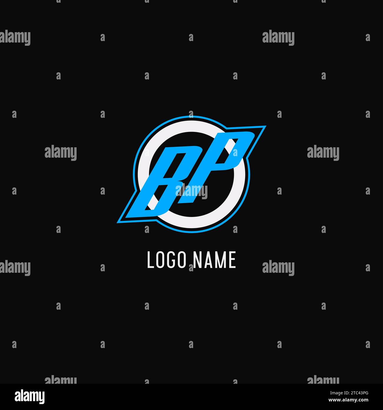 Initial BP logo circle line, creative esport team logo monogram style ...