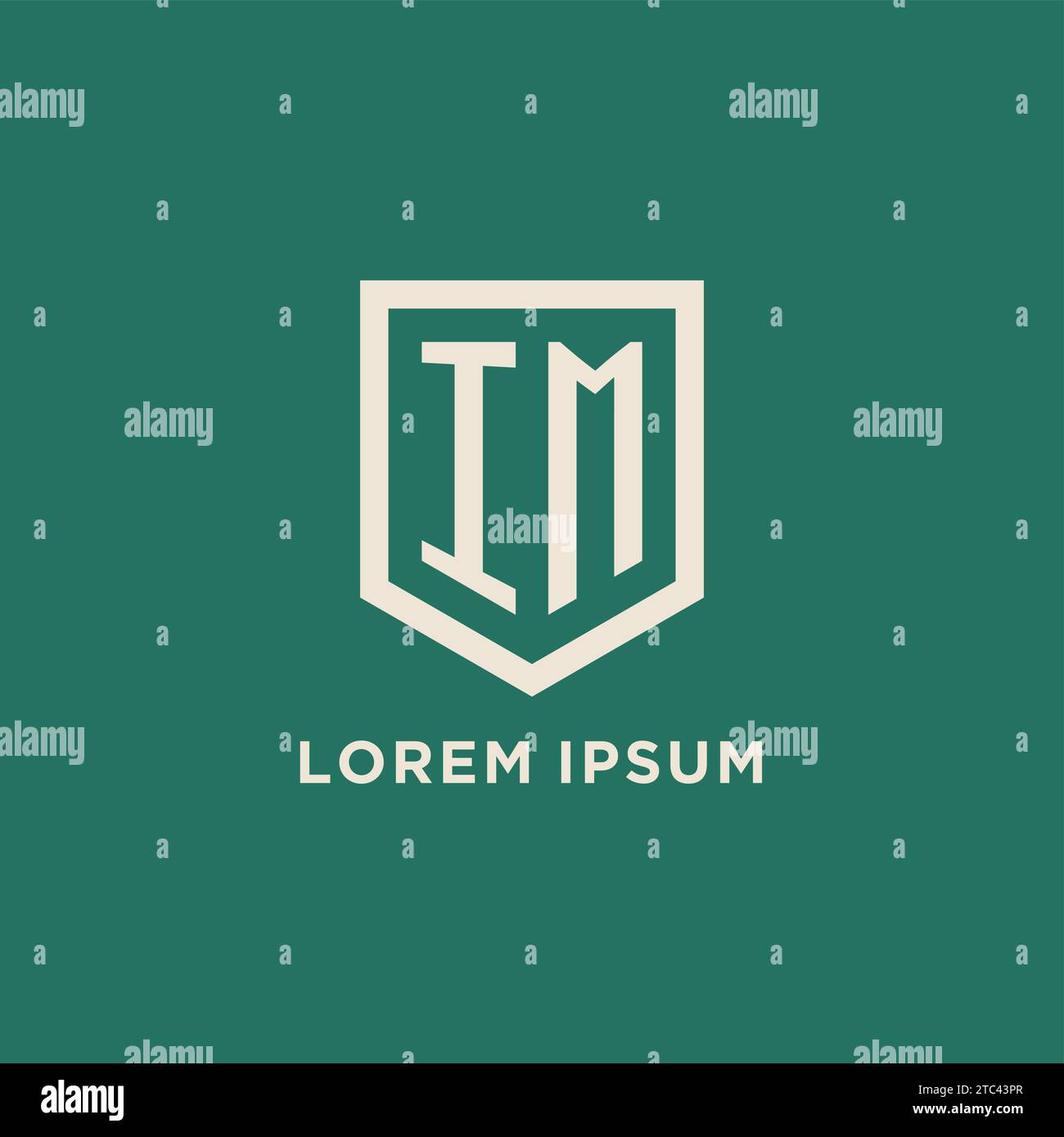 IM initial logo monogram shield geometric shape design vector graphic ...