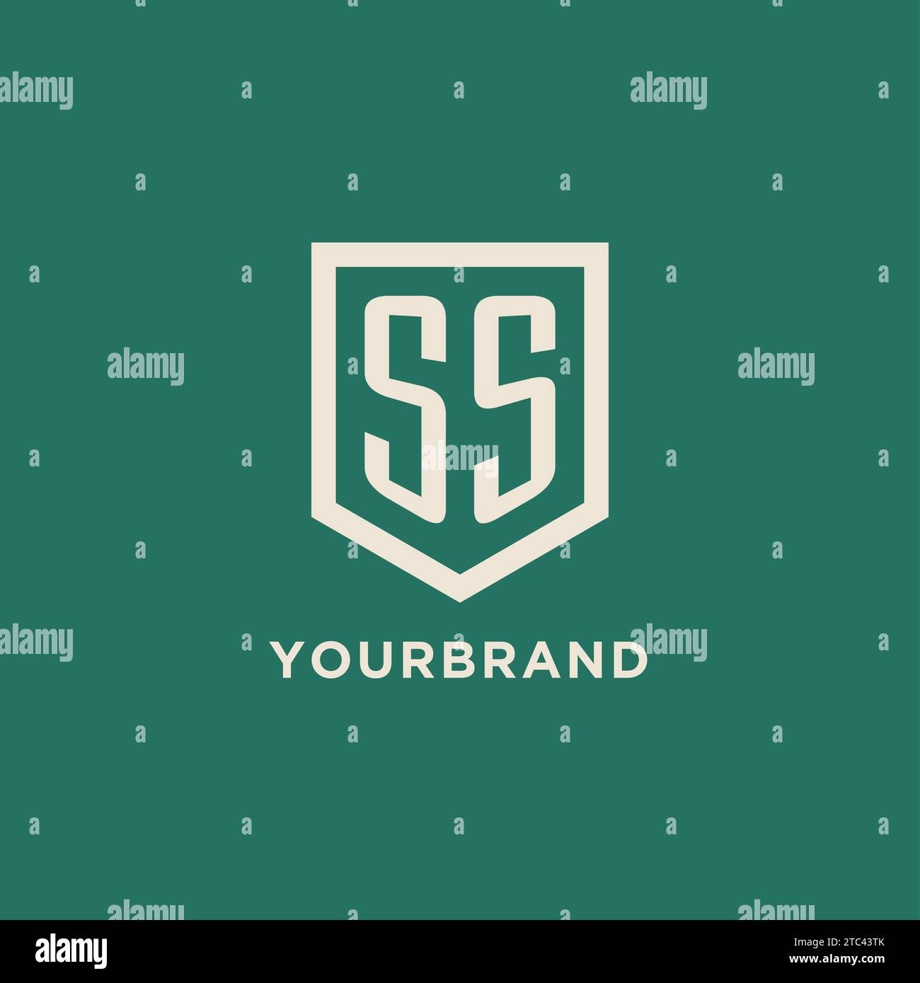 SS initial logo monogram shield geometric shape design vector graphic ...