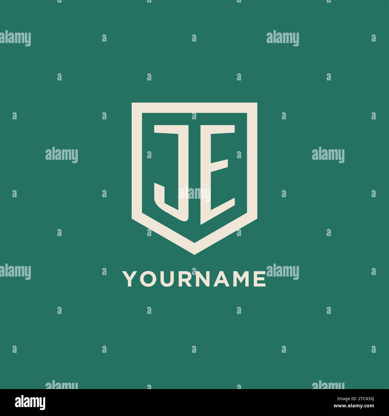 JE initial logo monogram shield geometric shape design vector graphic Stock Vector Image & Art ...