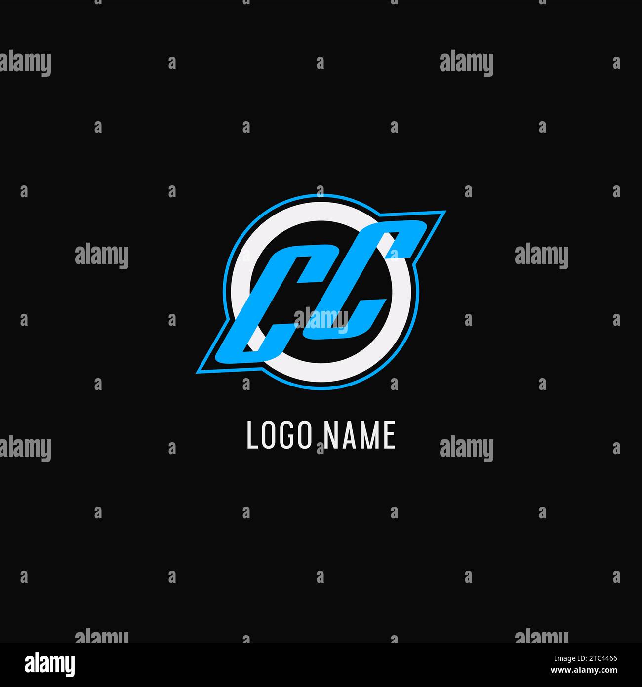Initial CC logo circle line, creative esport team logo monogram style ...