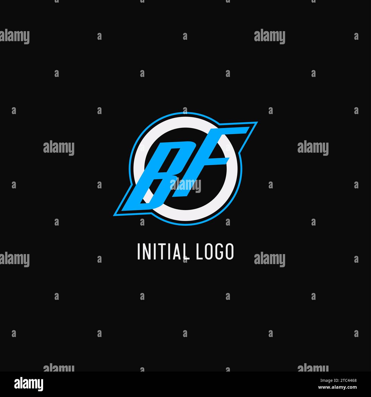 Initial BF logo circle line, creative esport team logo monogram style ...