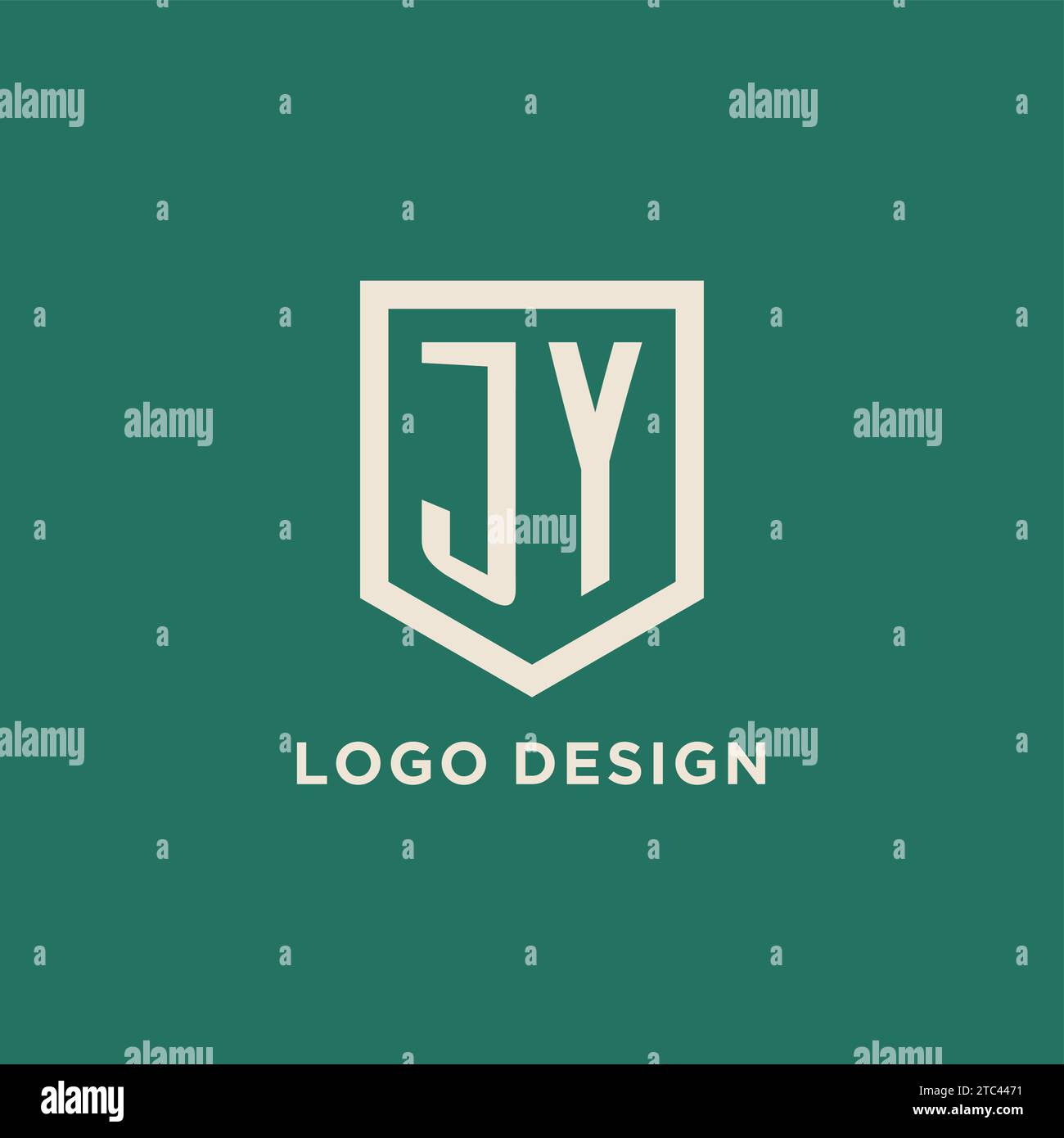 JY initial logo monogram shield geometric shape design vector graphic ...