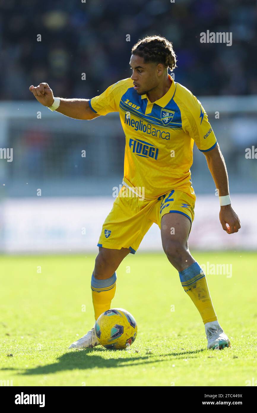 Frosinone's Gabonese defender Anthony Oyono controls the ball during ...