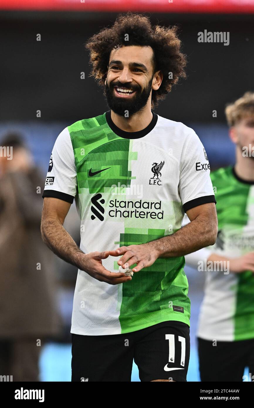 LONDON, ENGLAND - DECEMBER 9: Mohamed Salah of Liverpool FC smiles ...