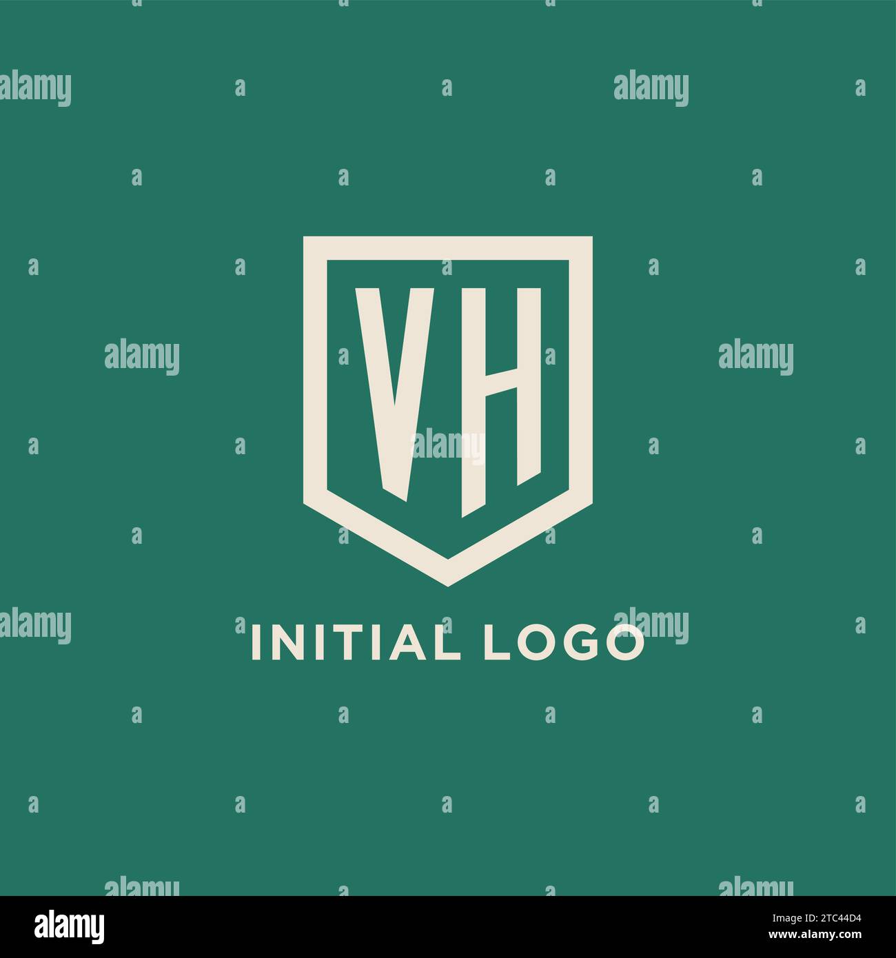 VH initial logo monogram shield geometric shape design vector graphic ...