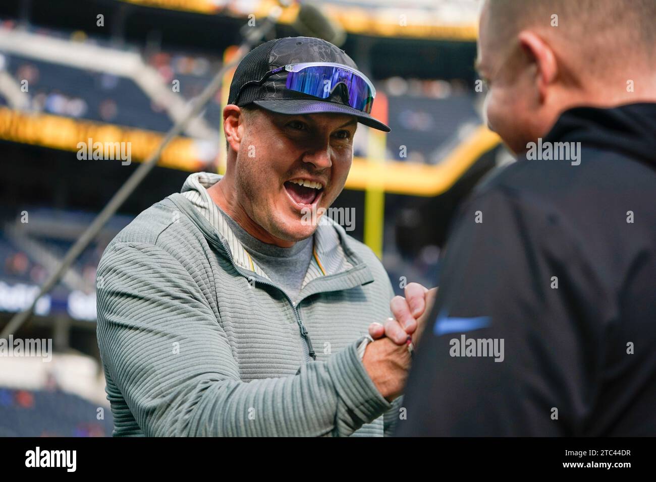 Former Los Angeles Chargers quarterback Philip Rivers, left, shakes ...